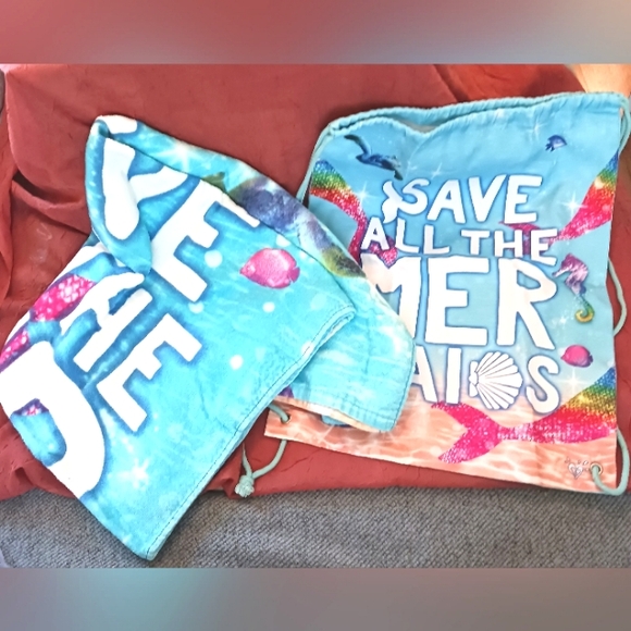 Justice | Accessories | Justice Mermaid Beach Towel And Bag | Poshmark